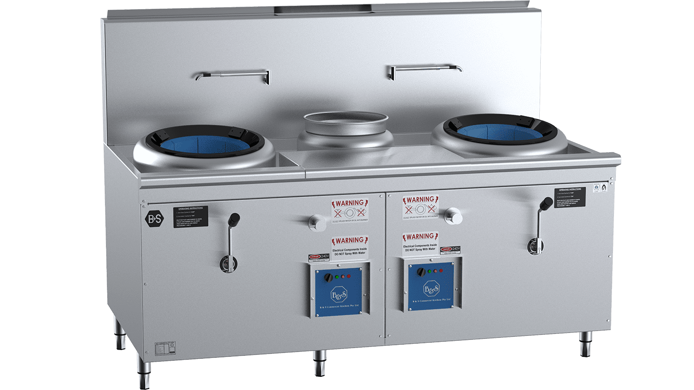 Buy B+S Black Double Hole Hi Pac Wok with Centre Pot and Prep Table LPG ...