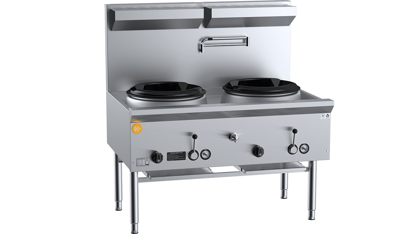 Buy K+ Twin Hole Two Waterless Wok Burner Table LPG - MyDeal Australia