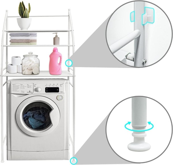 Buy 3-Tier Over Washing Machine Storage Rack for Laundry Room Space ...