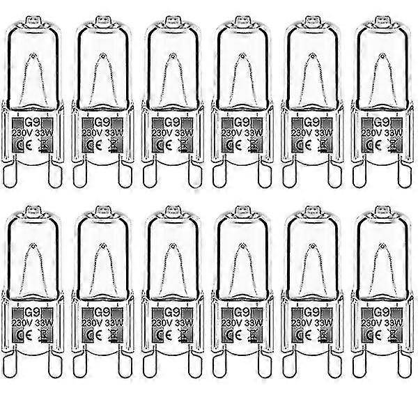 Buy 12pack G9 Halogen Bulbs 33w 230v 2800k Warm White 380lm Clear ...