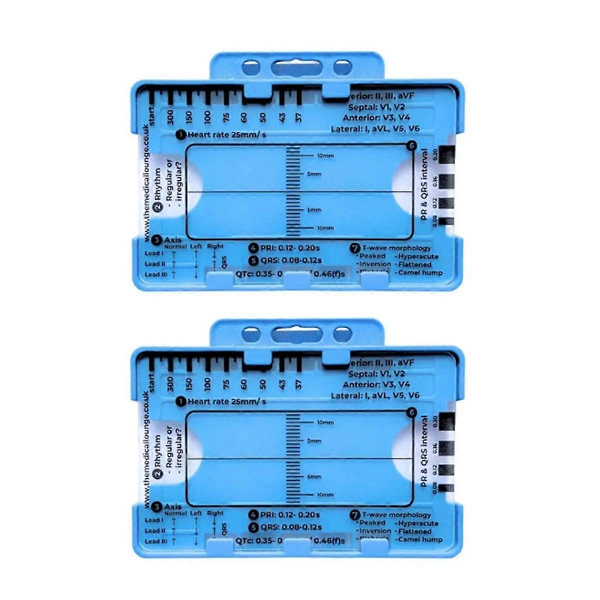 Buy 2PCS ECG 7 Step Ruler, ECG 7 Step Ruler for ECG/EKG Interpretation ...