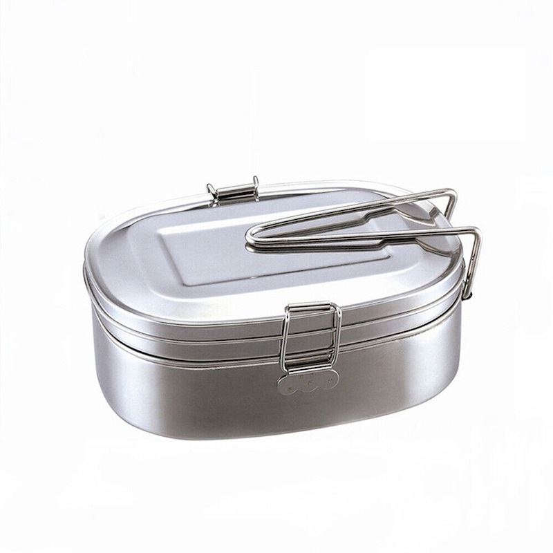 Buy Double Layer Container Stainless Steel Bento Case Portable Food ...