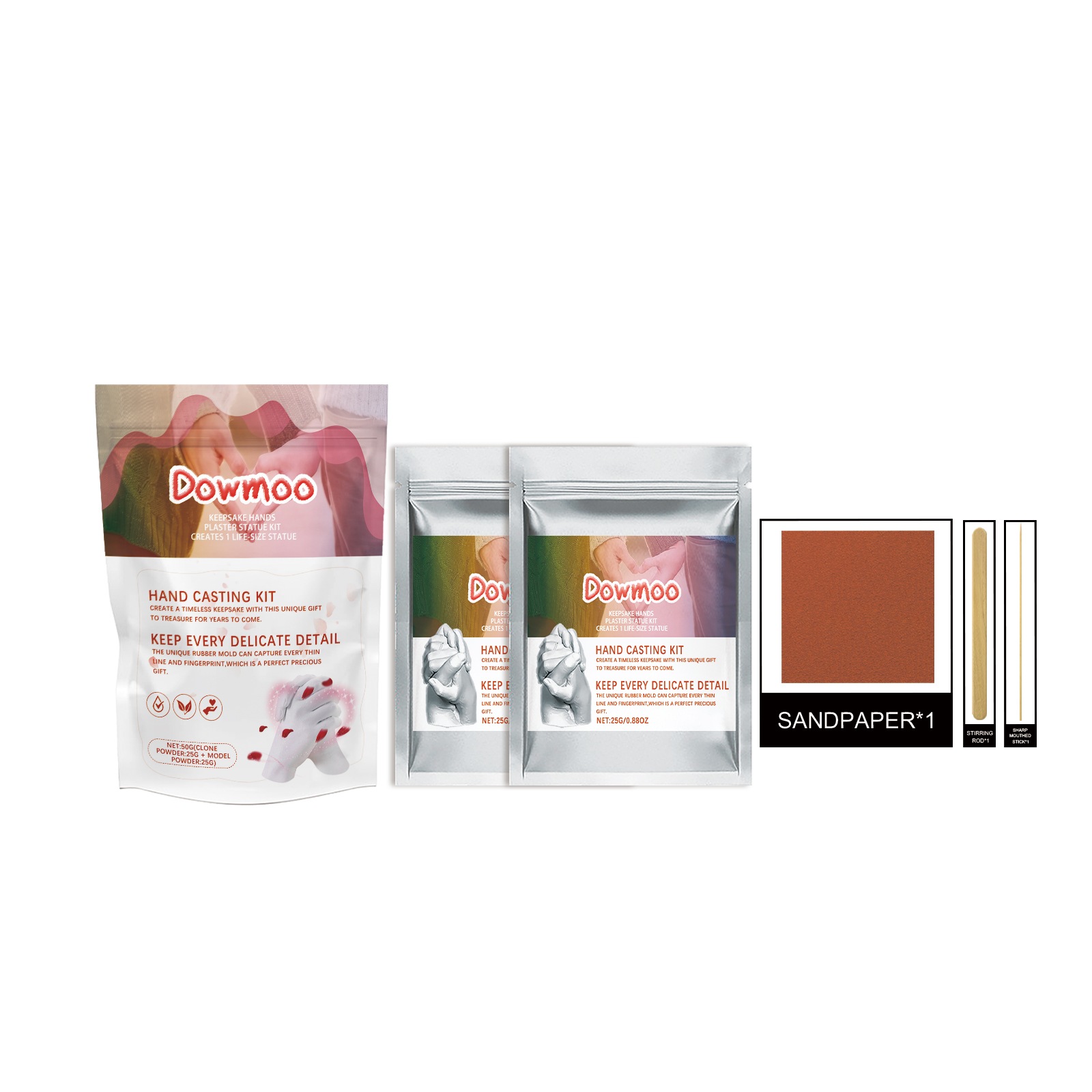 Buy Dowmoo Hand Model Powder Set, 3d Hand Model Plaster Making Material ...