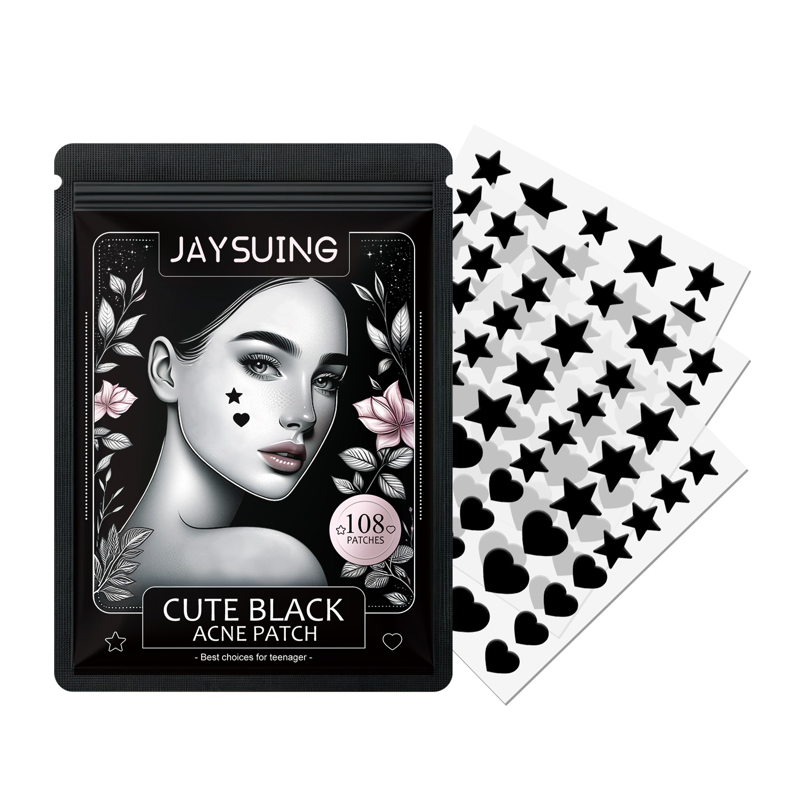 Buy JAYSUING Cute Black Acne Patch, Facial Acne Lightening Repair Acne ...