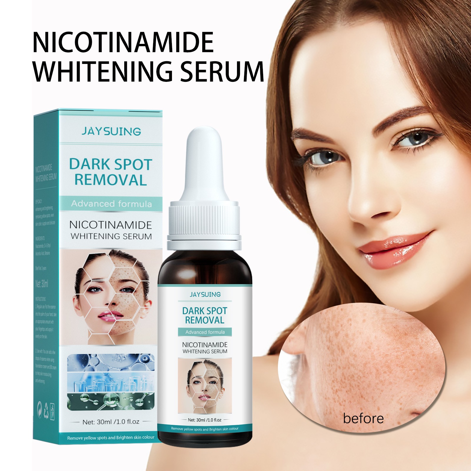 Buy Jaysuing Niacinamide Serum, Skin Lightening Spots, Shrinking Pores ...