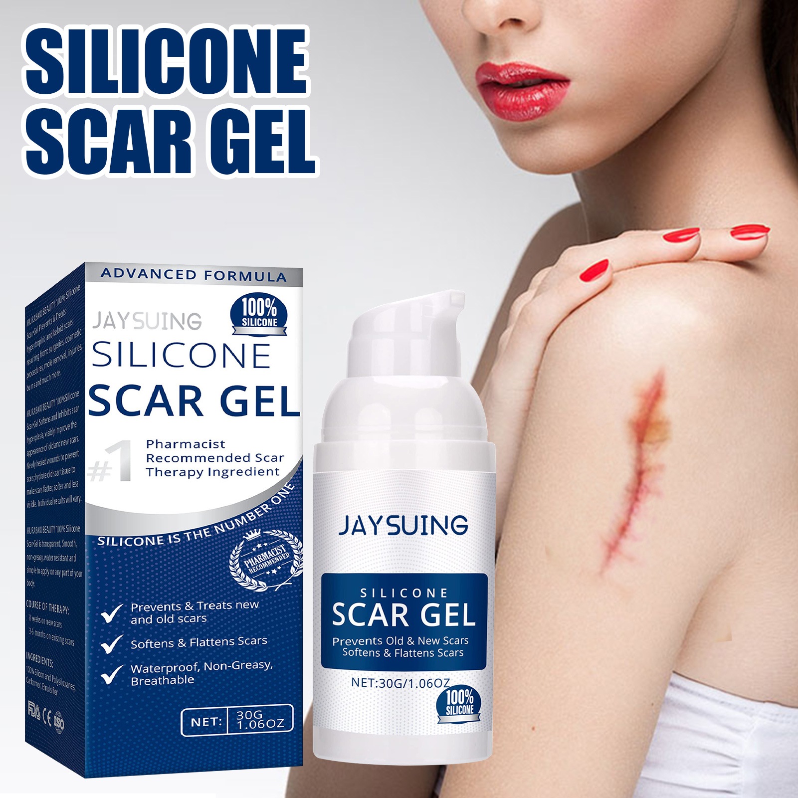 Buy Jaysuing Scar Repair Gel, Repair Moisturizes Skin Smooth Scar Care ...