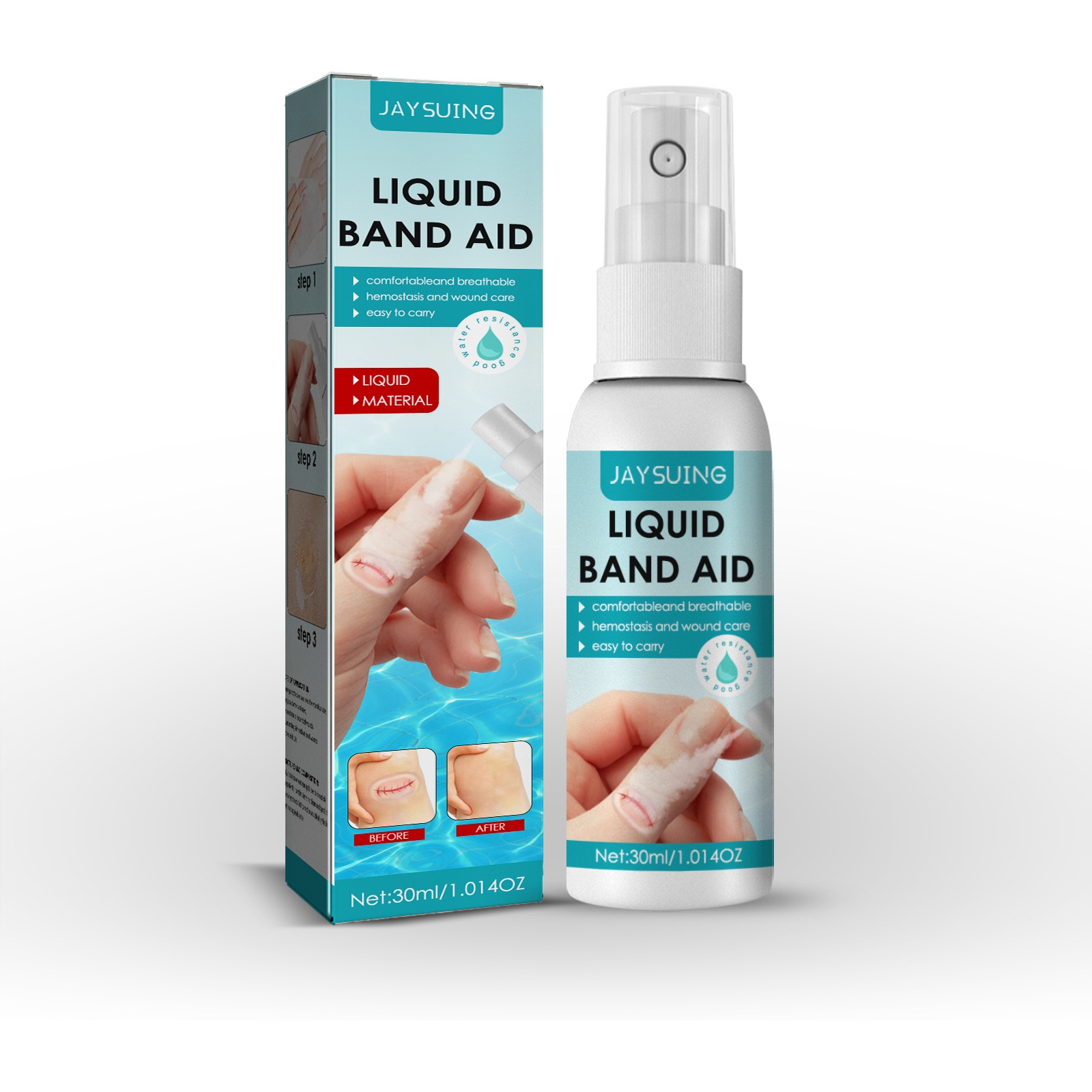 Buy Jaysuing Waterproof Liquid Band-Aid Spray Wound Protection Hidden ...