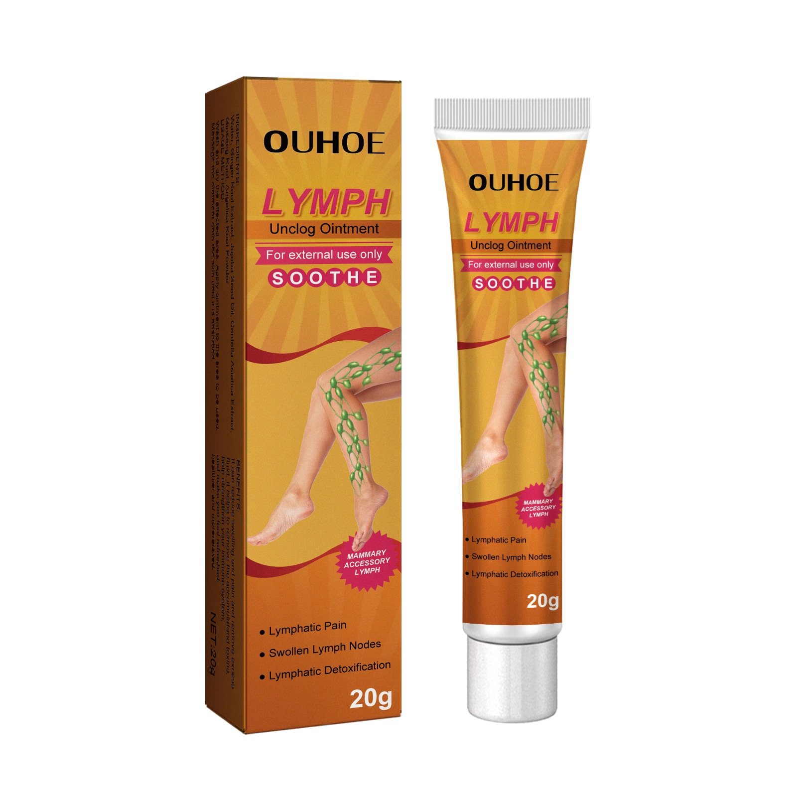 Buy OUHOE Lymphatic Repair Cream, Relieves Muscle Soreness And Leg ...