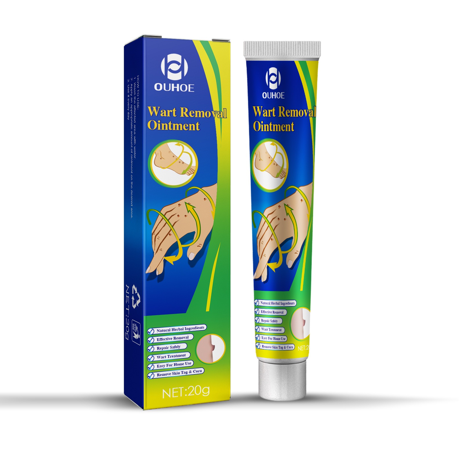 Buy OUHOE Wart Remover Ointment, Remove Hou Warts Flat Corn Plaster ...