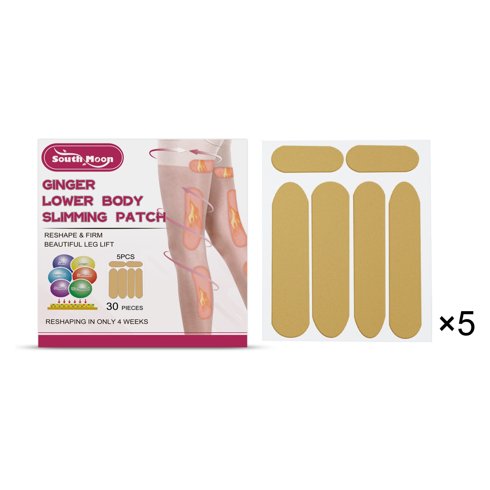 Buy South Moon Ginger Lower Body Slimming Patch, Shape Your Legs To ...