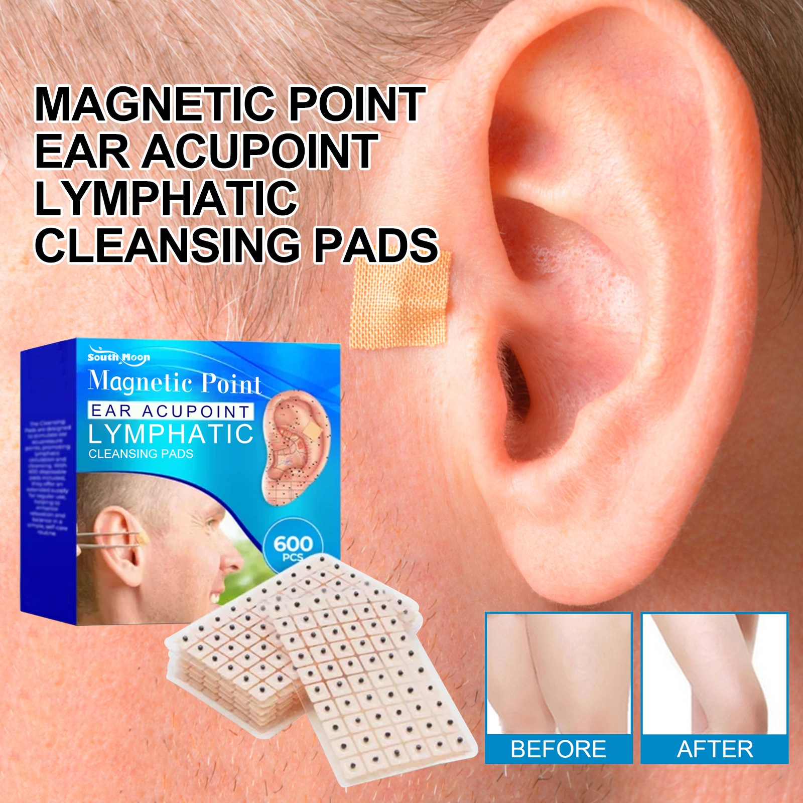 Buy South Moon Magnetic Point Ear Acupoint lymphatic Cleansing Pads ...