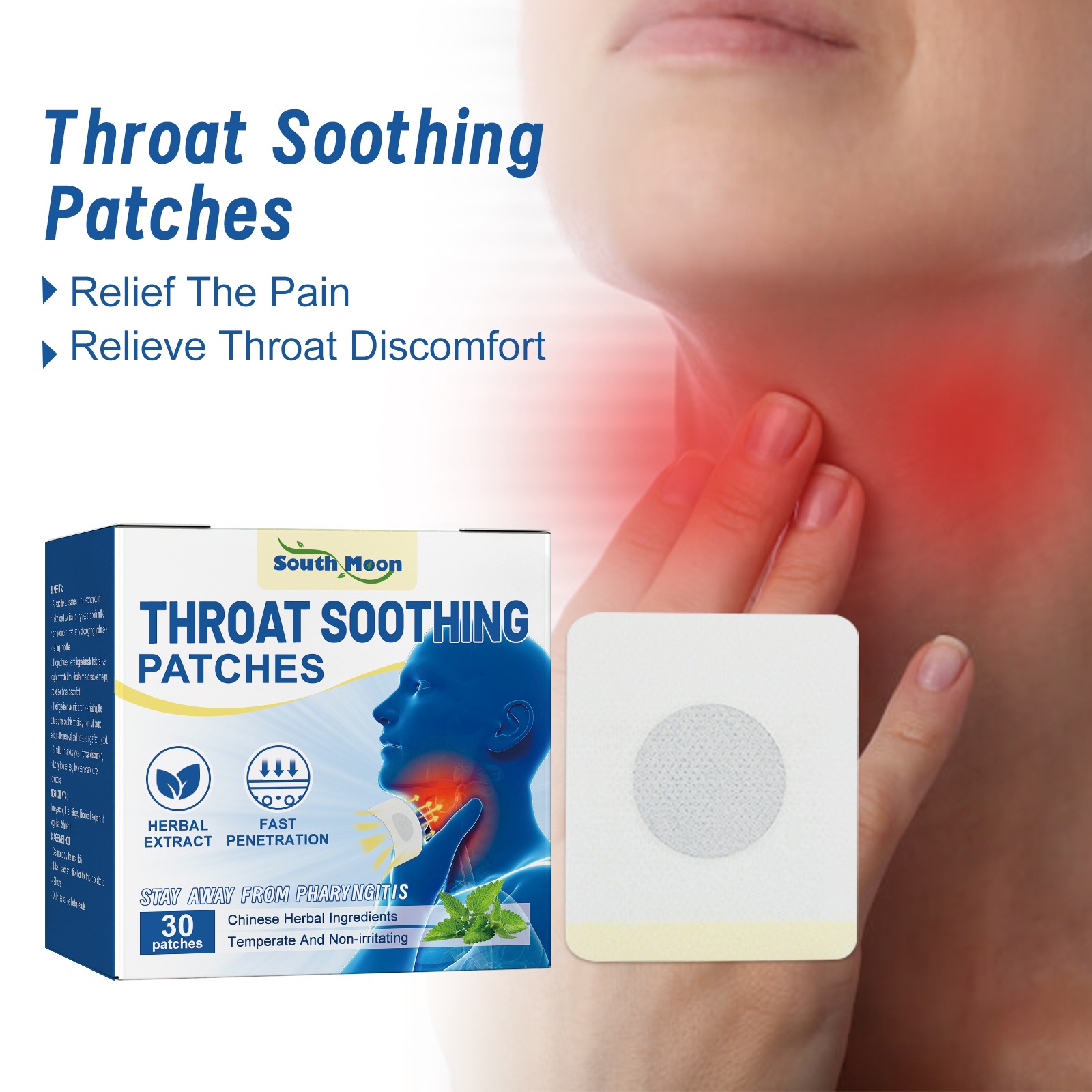 Buy South Moon Throat Soothing Patches, Relieve Throat Discomfort ...