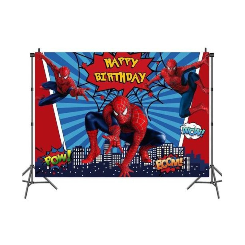 Buy Spiderman Banner Backdrop Party Supplies Kids Birthday Decoration ...
