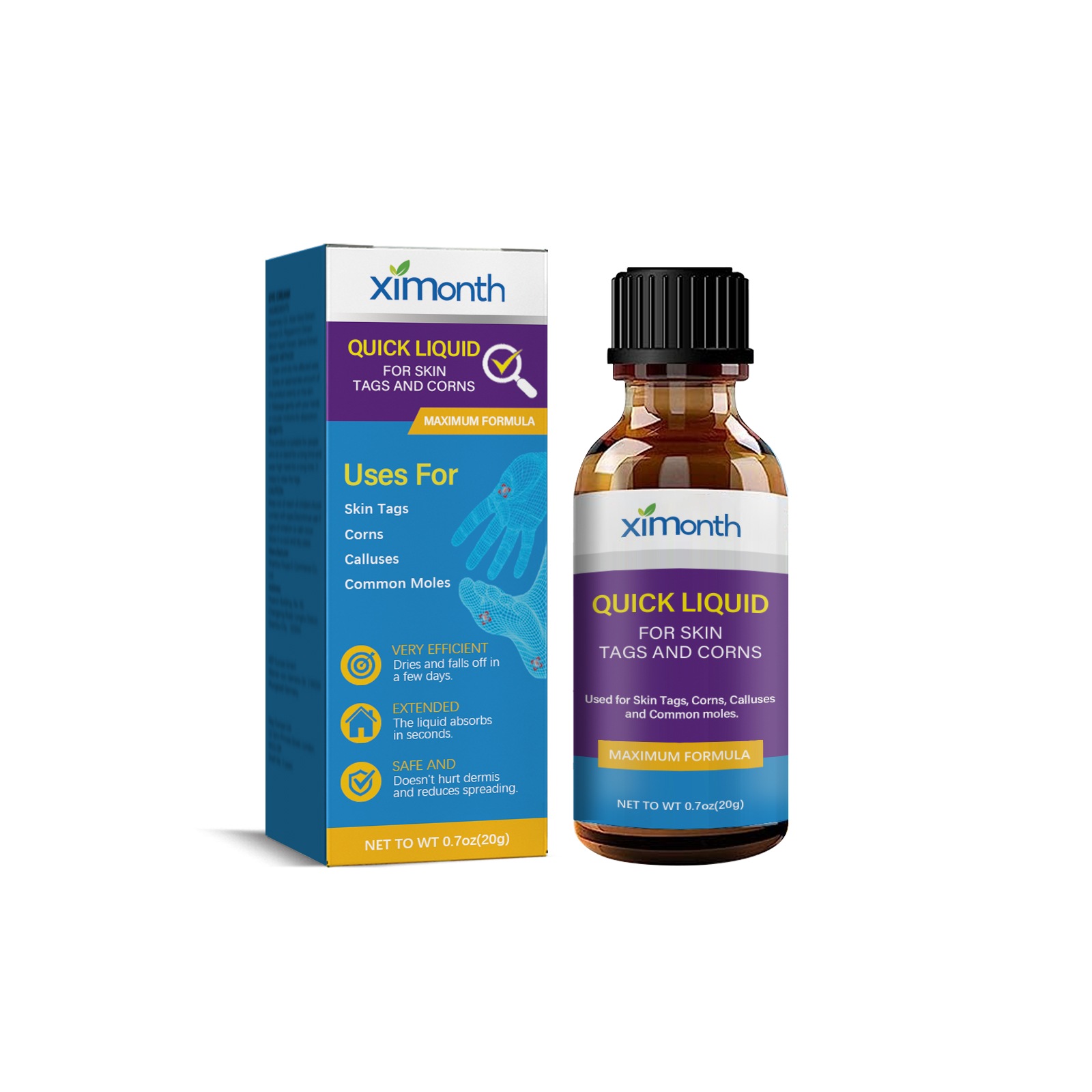 Buy Ximonth Quick Liquid, Brothers, Warts Corns Moles Skin Proud Flesh ...