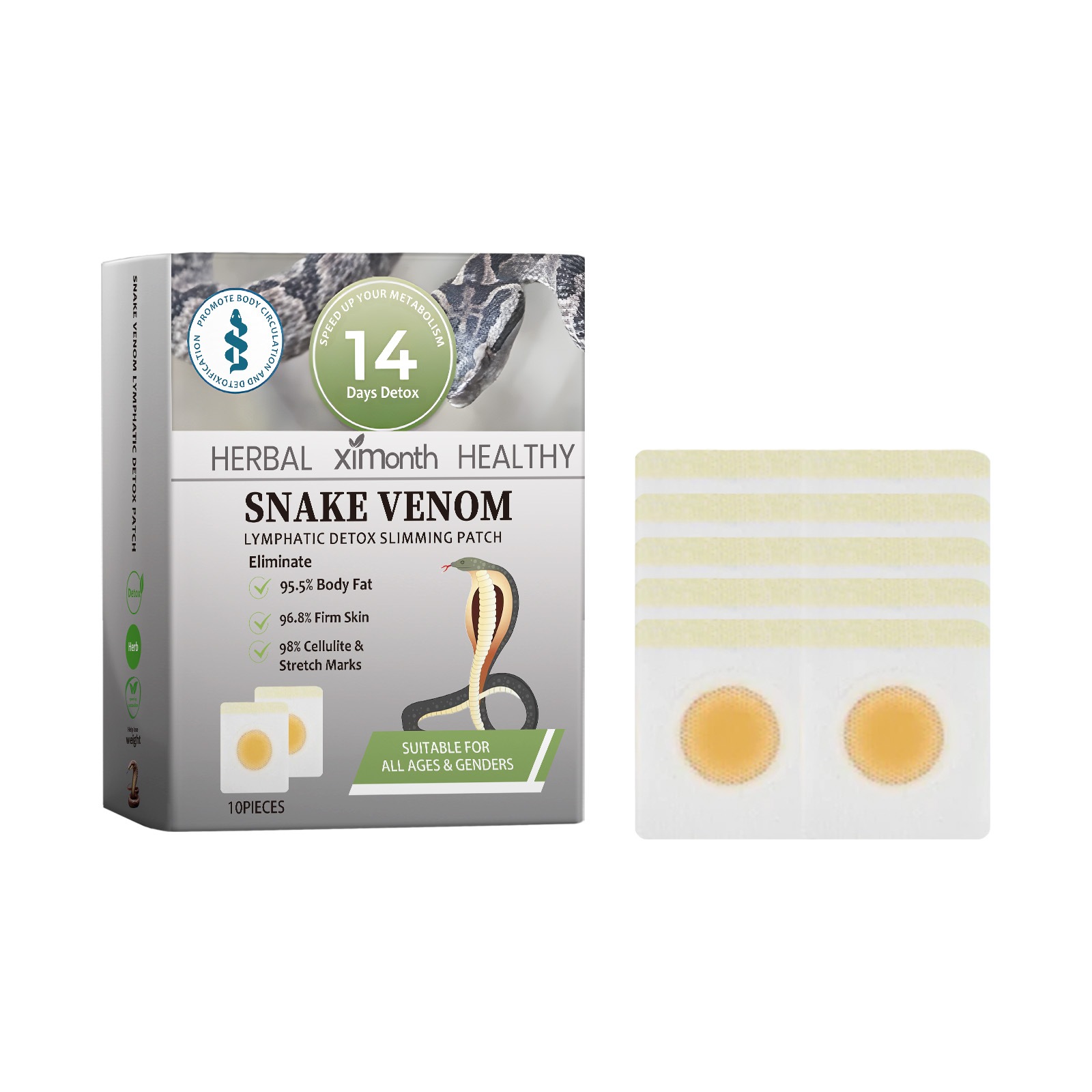 Buy Ximonth Snake Venom Lymphoid Detox Patch, Slimming And Firming Skin ...