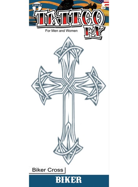 Buy Biker Cross Temporary Tattoo Costume Accessory - MyDeal Australia