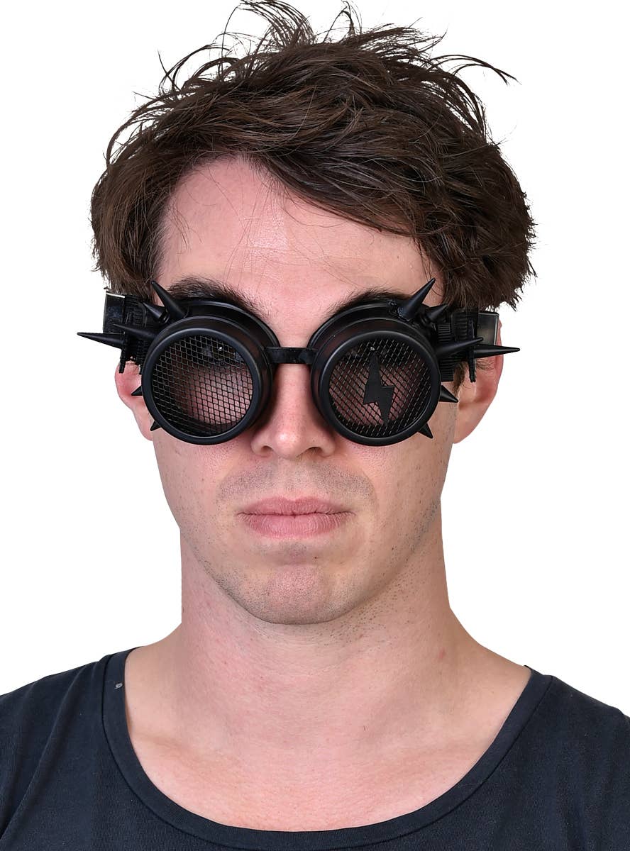 Buy Bram Matte Black Spiked Steampunk Costume Goggles - MyDeal Australia