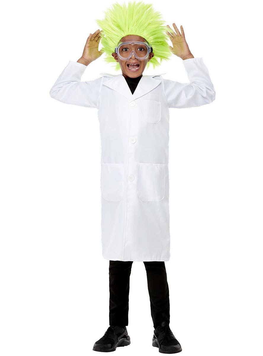 Buy Crazy Scientist Lab Coat Boys Fancy Dress Costume - MyDeal Australia