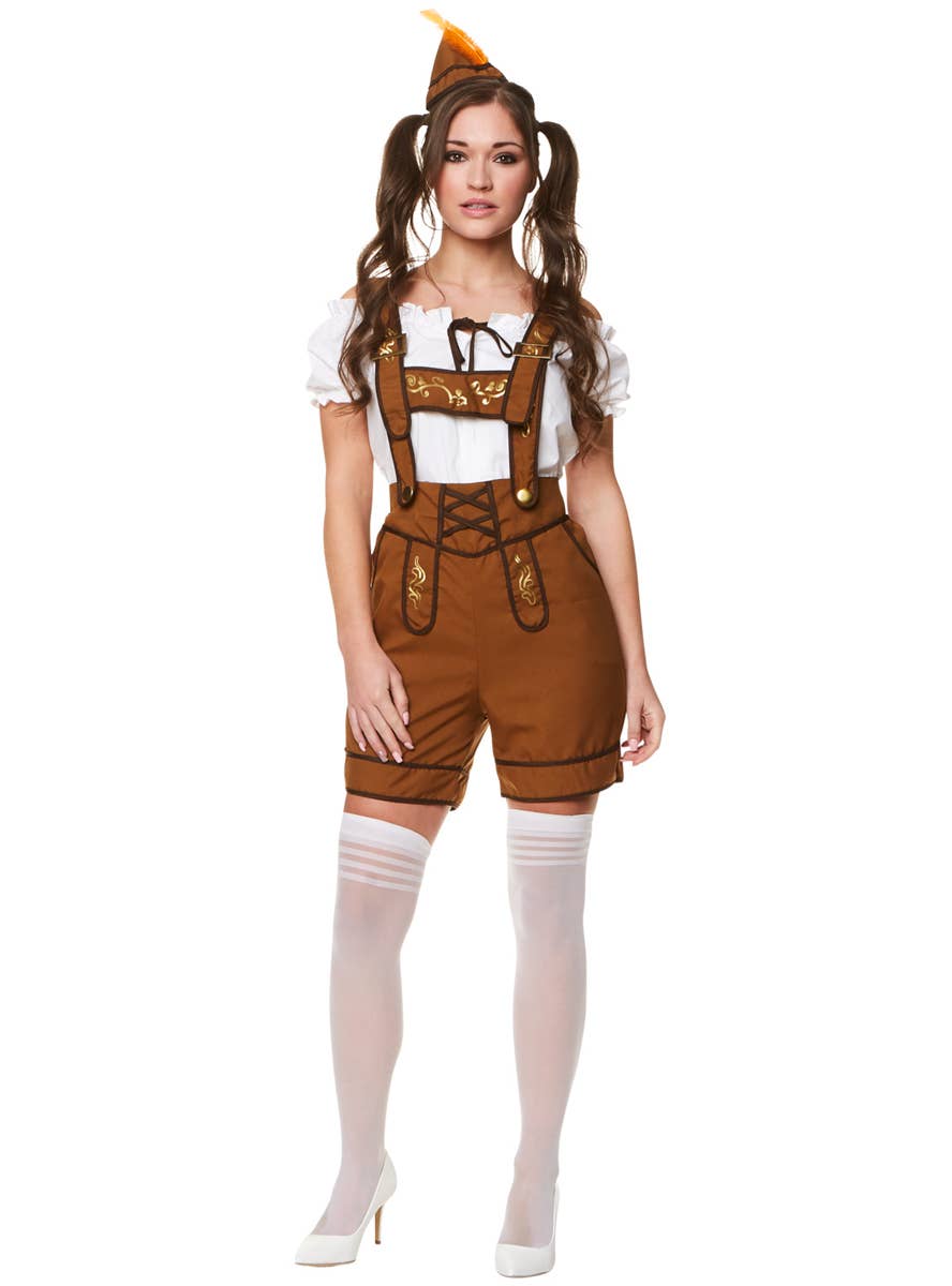 Buy Cute Bavarian Girl Brown Lederhosen Womens Costume - MyDeal Australia
