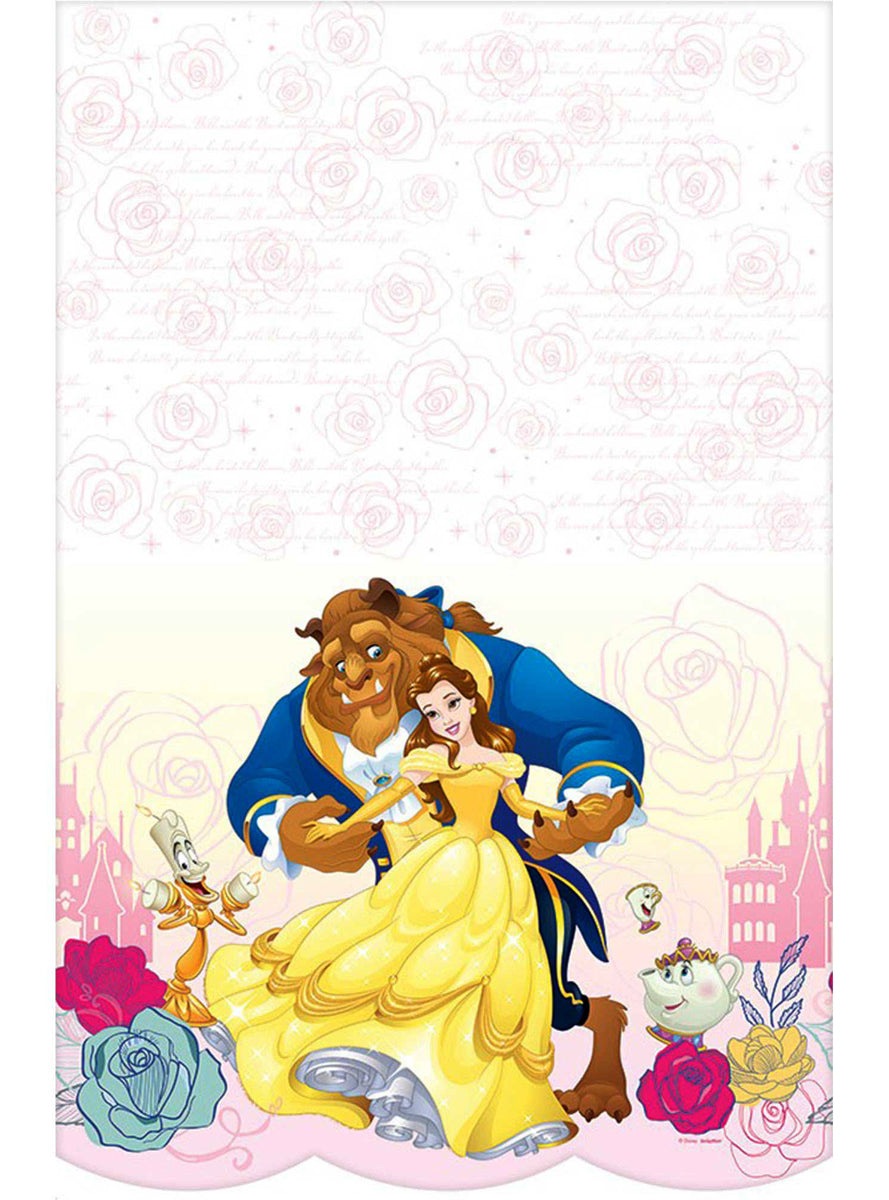 Buy Disney Beauty and the Beast Plastic Birthday Party Table Cover ...