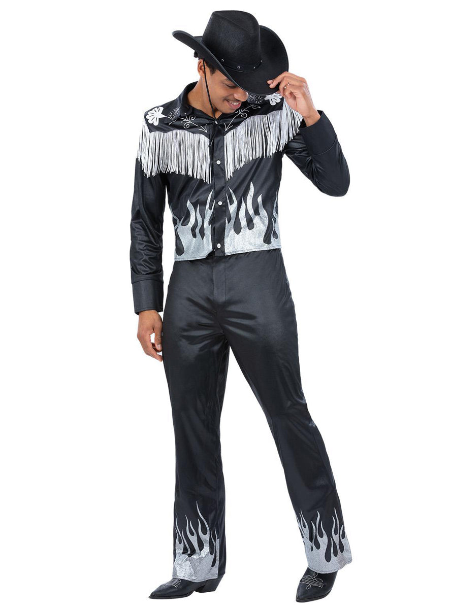 Buy Glamourous Black Cowboy Mens Ken Costume - MyDeal Australia
