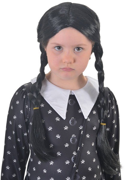 Buy Plaited Wednesday Addams Girls Halloween Costume Wig - MyDeal Australia