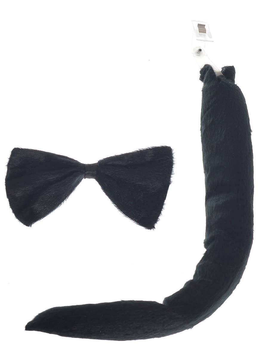 Buy Plush Black Velvet Kitty Cat Tail and Bow Tie Accessory Set ...
