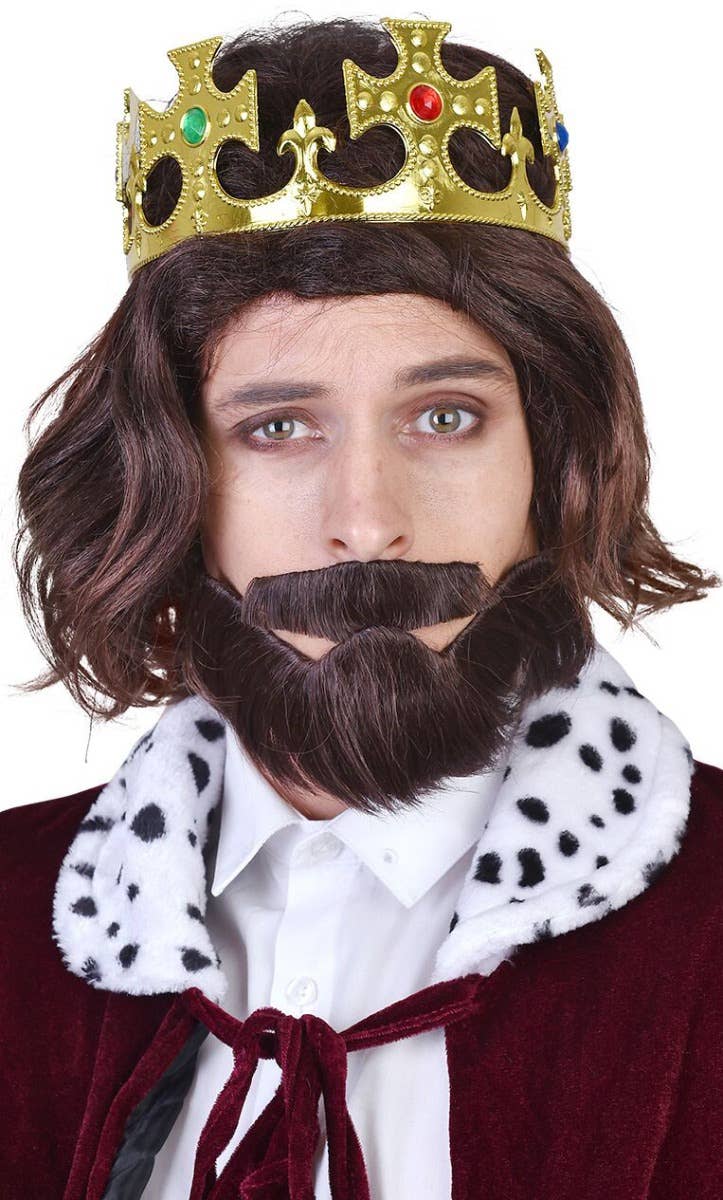 Buy Royal Richard Mens Brown Costume Wig, Beard and Moustache Set ...