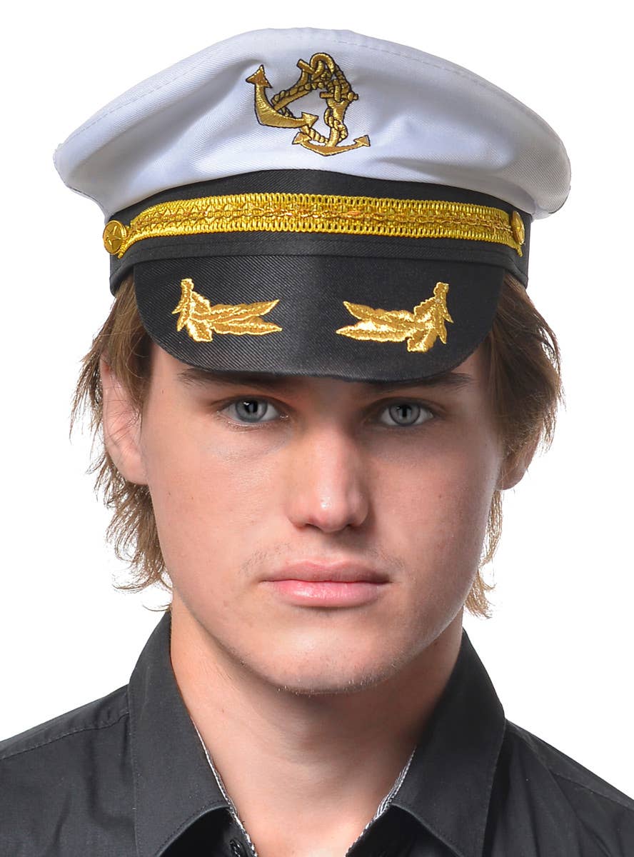 Buy Sea Captain White and Black Costume Hat - MyDeal Australia