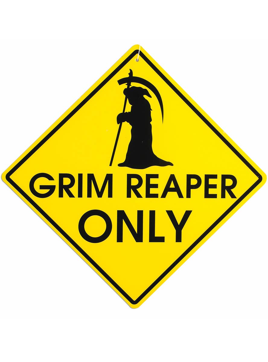 Buy Warning Grim Reaper Only Halloween Decoration Sign - MyDeal Australia