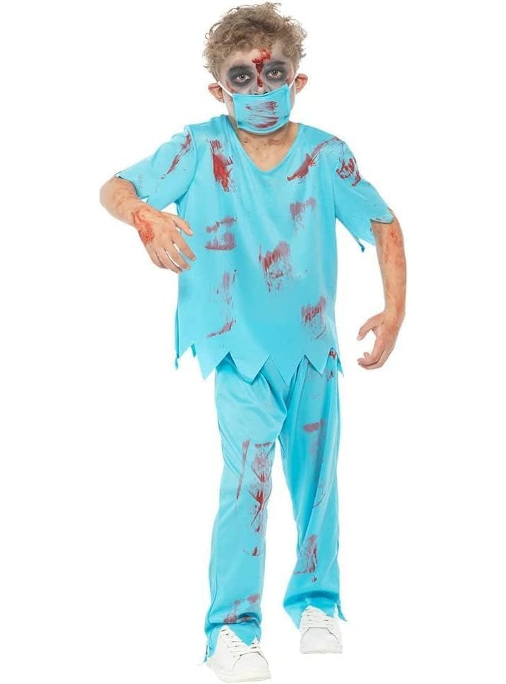 Buy Zombie Blood Splattered Boys Halloween Surgeon Costume - MyDeal ...