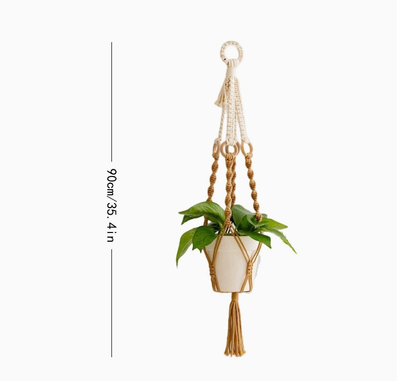 Buy 2 pcs Handwoven Plant Hanger-Cotton Rope Hanging Planter with ...