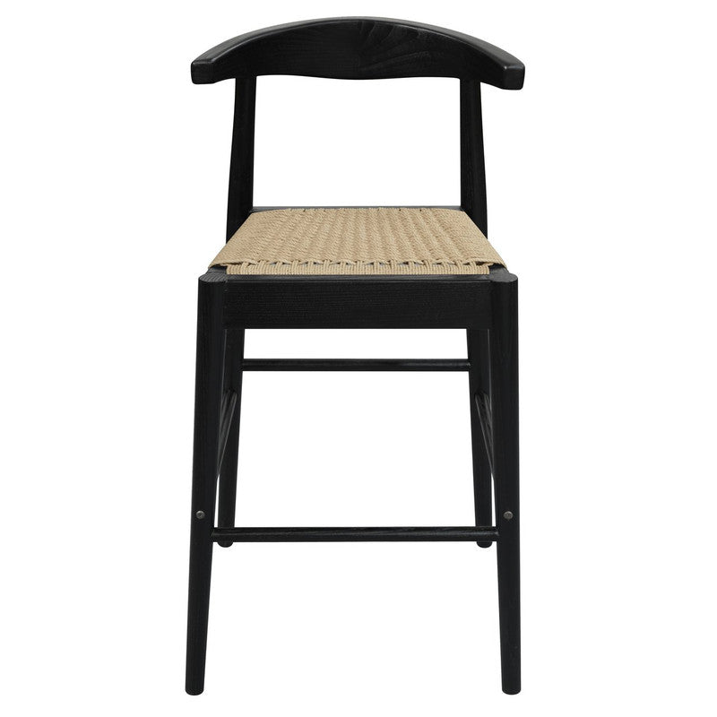 Buy Arden Solid Oak Loom Kitchen Counter Stool (Black) - MyDeal Australia