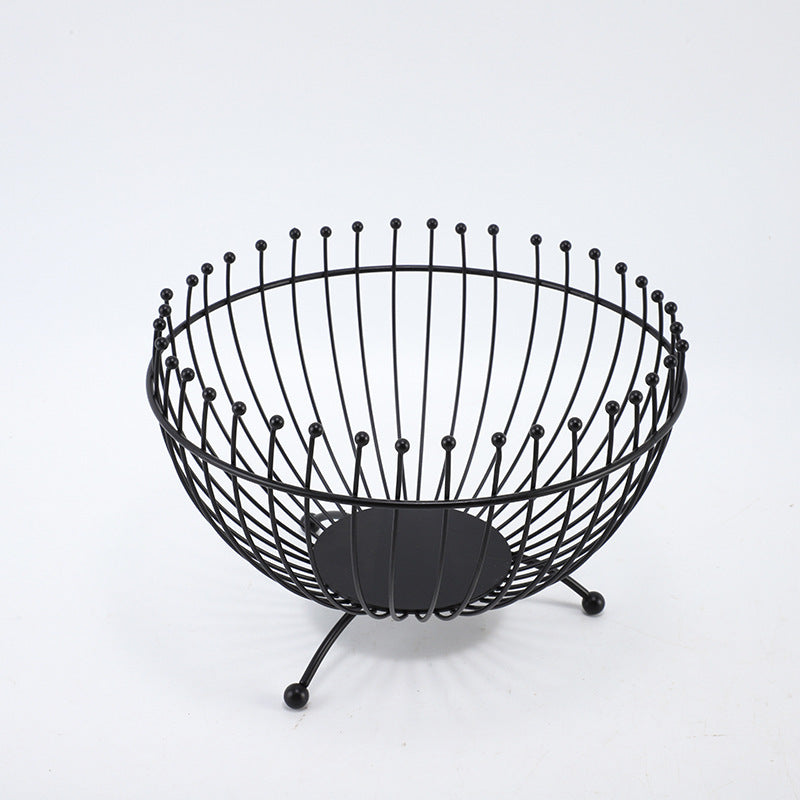 Buy Small Feet Black Modern Metal Wire Fruit Basket Bowl - Countertop ...