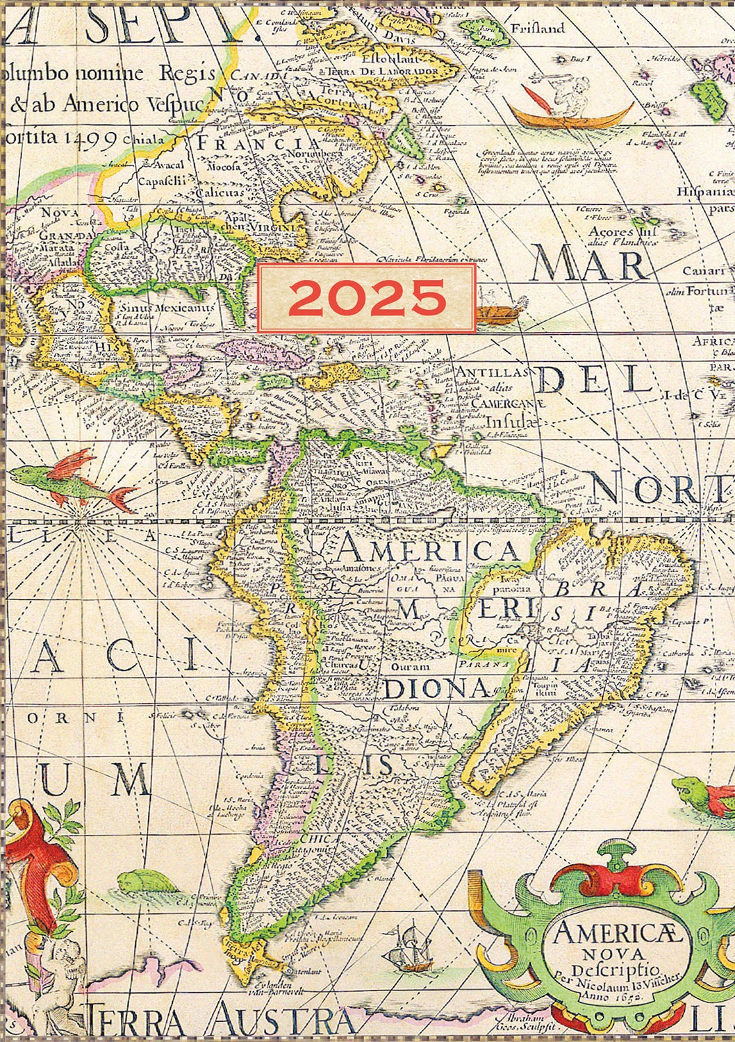 Buy Antique Maps 2025 Premium A6 Flexi Pocket Diary Planner Christmas ...