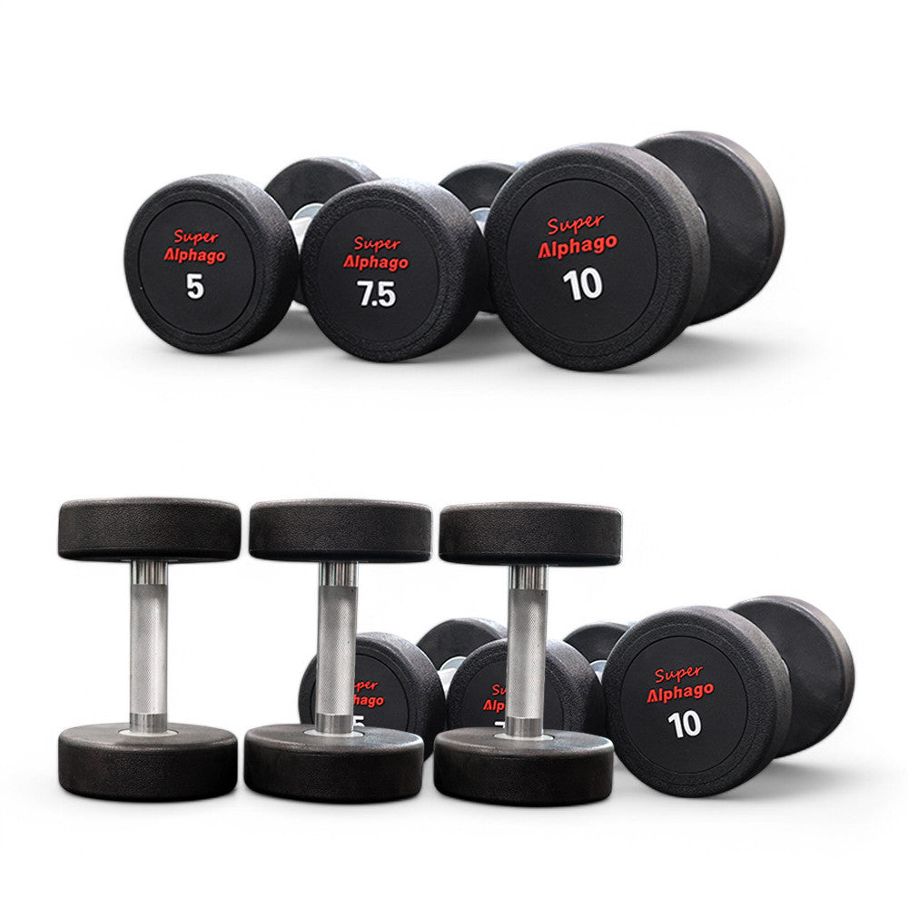Buy 2.5-40kg Rubber-Coated Steel Round Dumbbell - 2.5kg Increments ...