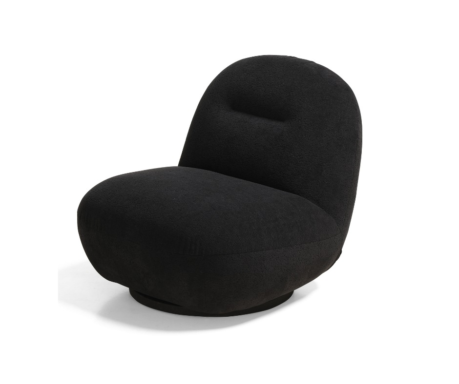 Buy Mars Swivel Lounge Chair Black - MyDeal Australia