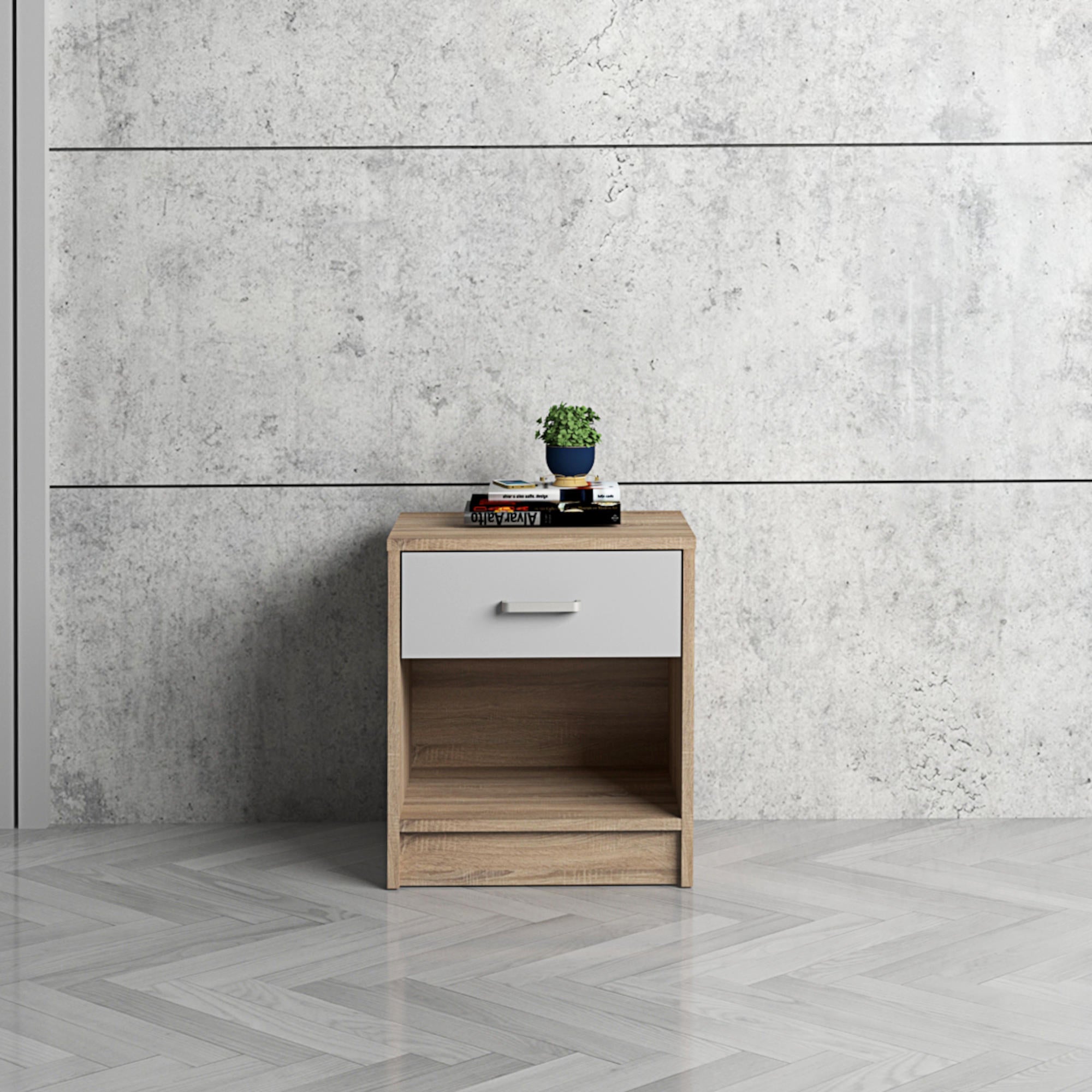 Buy Ivan Side Table- Oak/Light Grey - MyDeal Australia