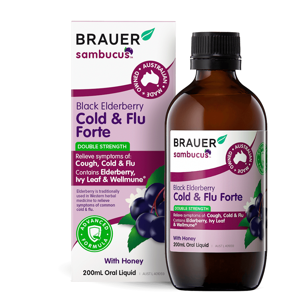 Buy Sambucus by Brauer Cold & Flu Forte Adults Oral Liquid - 200ML ...