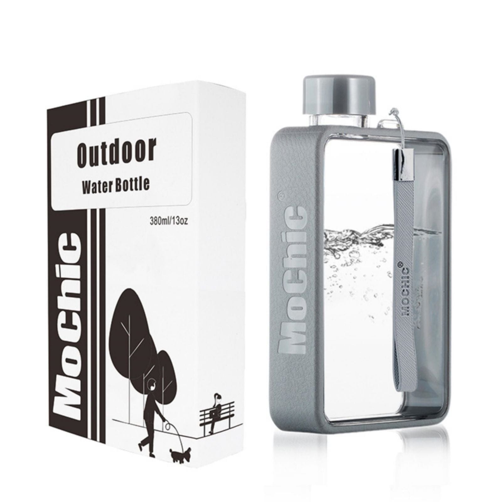 Buy A5 Flat Water Bottle Portable BPA Free Water Bottle (Grey) [ONLINE ...
