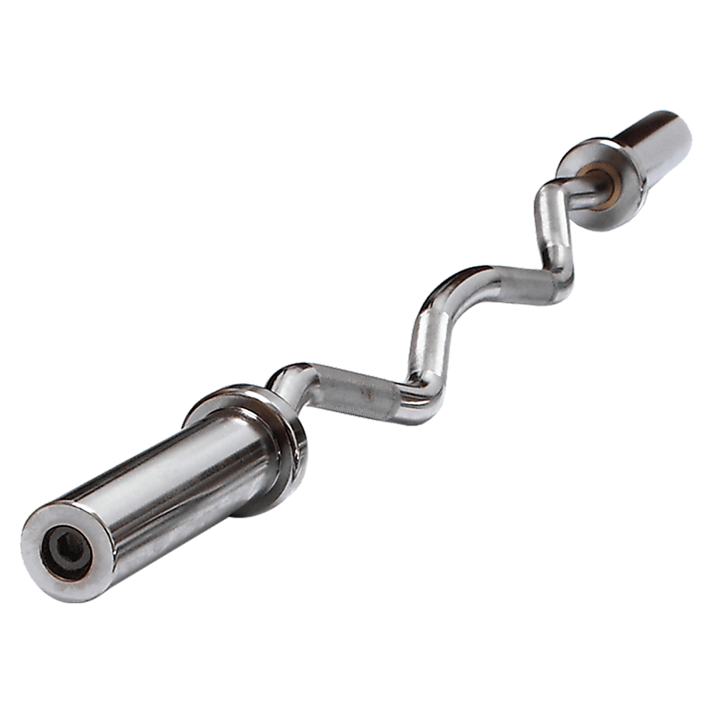 Buy Chrome Olympic Curl Bar Barbell Heavy Duty EZ with Spring Collars ...