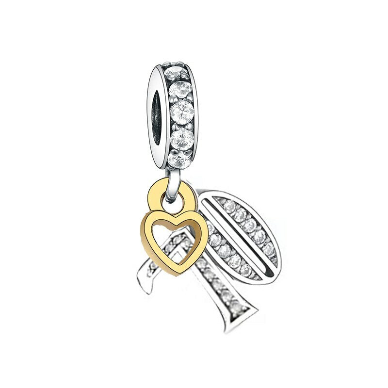 Buy S925 Silver & Gold Pl Hanging 70th Milestone Birthday Charm Pendant ...