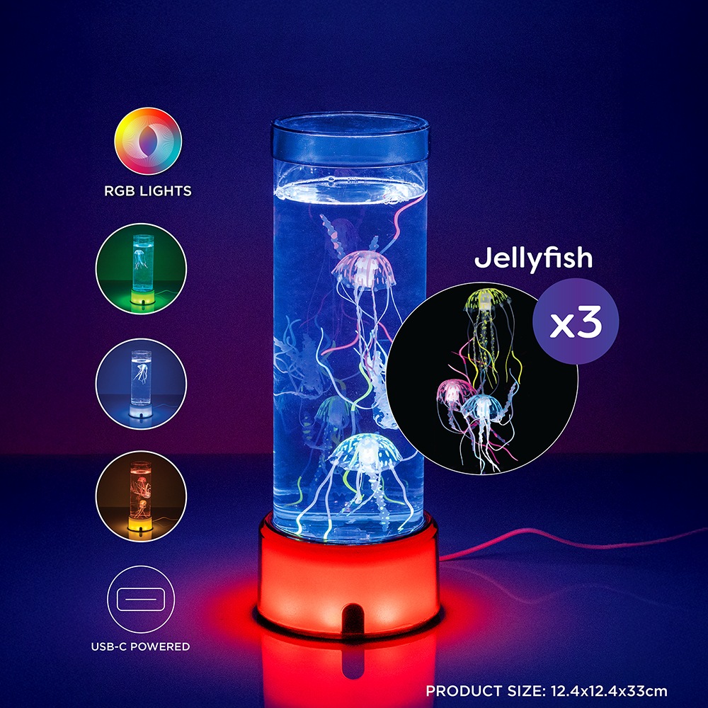 Buy LED Jelly Fish Colour Changing Lamp with Circle Base - MyDeal Australia