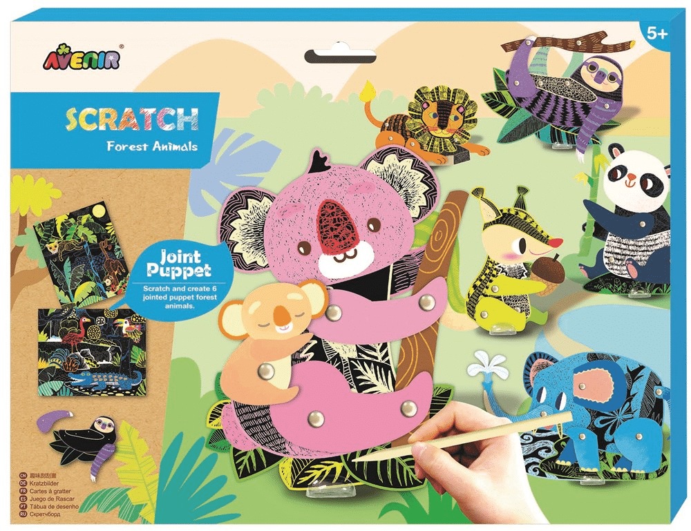 Buy Avenir - Scratch Art Joint Puppets - Forest Animals - MyDeal Australia