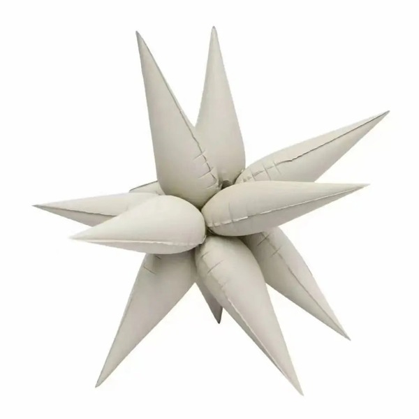 Buy 12 Point 3D Burst Star Matte Cream Foil Balloon - MyDeal Australia