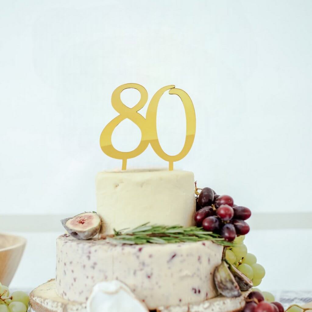 Buy Acrylic Gold Mirror Number 80 Birthday Cake Topper - MyDeal Australia