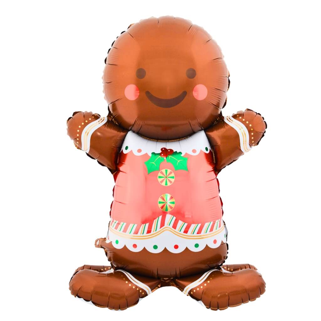 Buy Jumbo Standing Brown Gingerbread Man Foil Balloon - MyDeal Australia