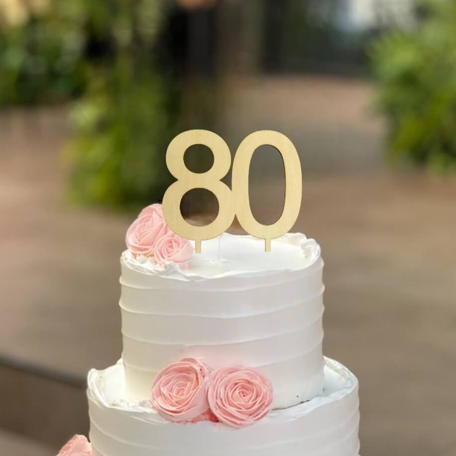 Buy Wooden Number 80 Cake Topper - MyDeal Australia