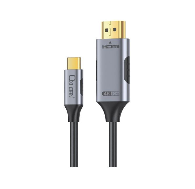 Buy Oxhorn USB C to HDMI 2.0 1m cable 4K@60Hz Aluminum plugs black ...