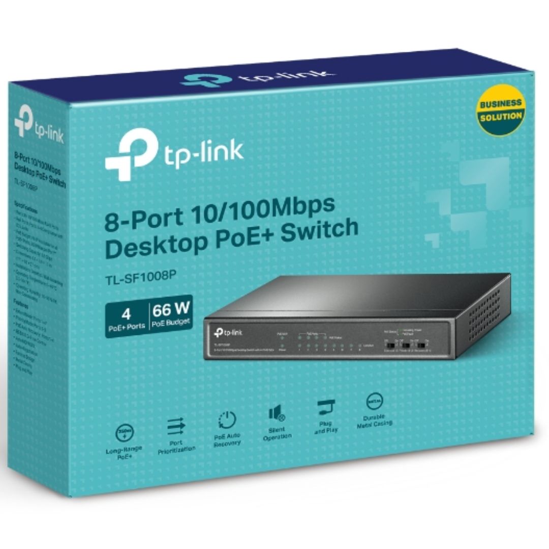 Buy TP-Link TL-SF1008P 8-Port 10/100Mbps Desktop Unmanaged Switch 4 ...